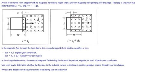 solved a wire loop moves from region with no magnetic field into