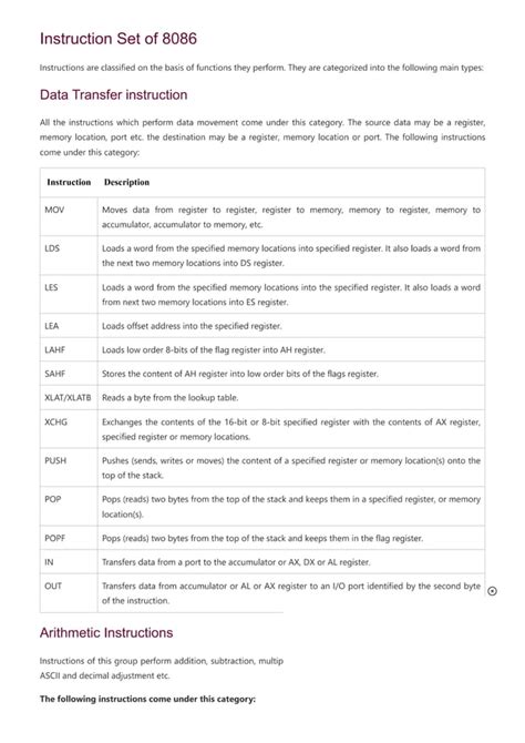 instruction set 8086 pdf