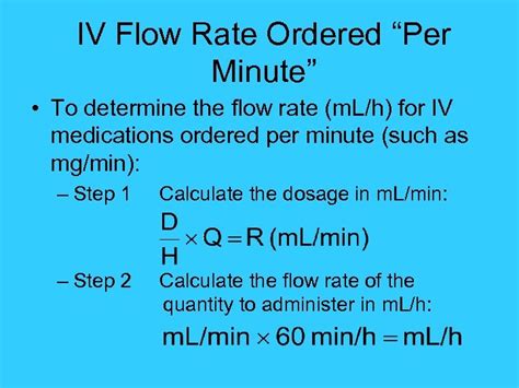 Advanced Adult Intravenous Calculations IV Flow Rate
