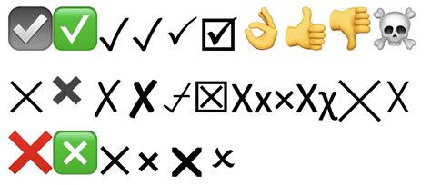 Check Tick And Cross Symbols Galore Office Watch