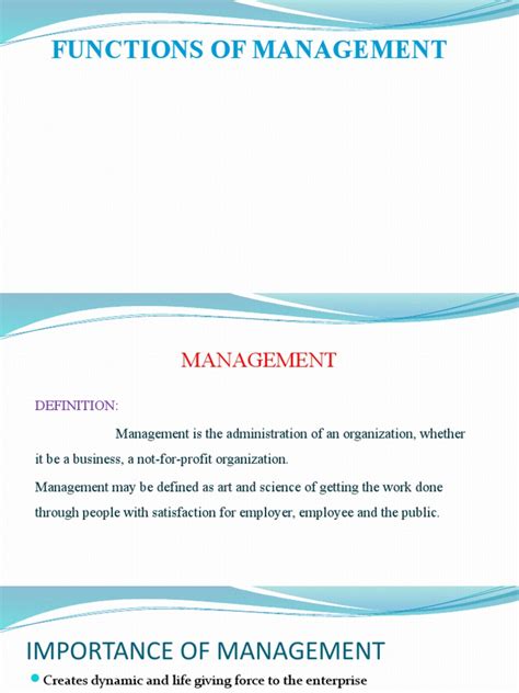 functions of management pdf