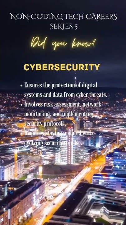 non coding tech careers series 5 cybersecurity techskills techcareers youtube