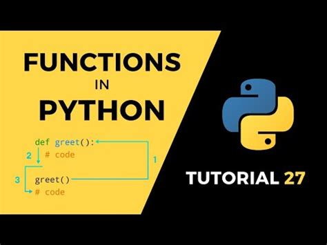 Tutorial 27 Functions In Python Python Pythonprogramming Python3