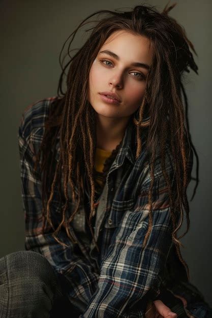 A Girl With Deadlock Posing In Studio Premium Ai Generated Image