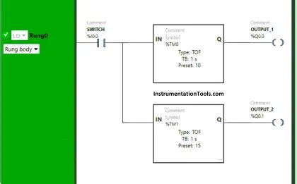 PLC Example On Switch Program With Timers