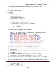 Working With Variables Lab Docx Working With Variables Lab All Labs Should Be Built In SQL
