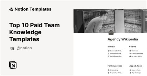top 10 paid team knowledge templates notion template marketplace