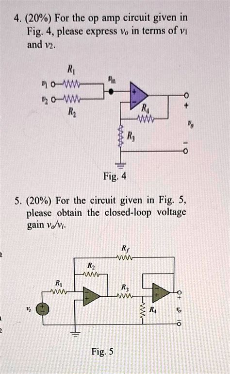 Solved 4 For The Op Amp Circuit Given In Fig4 Please Express V0 In