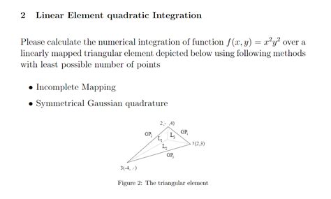 solved 2 linear element quadratic integration please