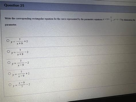 Solved Write The Corresponding Rectangular Equation For The