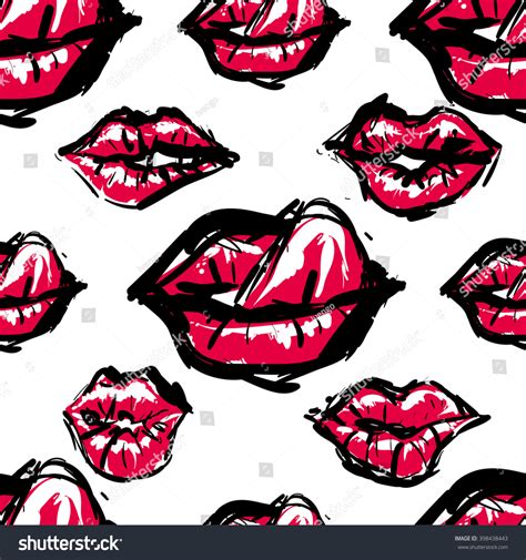 Sexy Lips Woman Vector Seamless Pattern Stock Vector Royalty Free Shutterstock