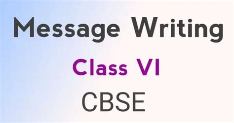 How To Write Message Writing For Class 6