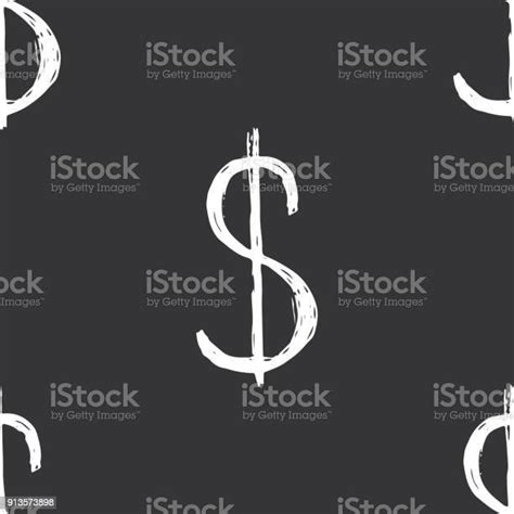 달러 기호 아이콘 브러쉬 레터링 완벽 한 패턴 그런 지 붓글씨 기호 배경 벡터 일러스트 레이 션 가격에 대한 스톡 벡터 아트 및 기타 이미지 Istock