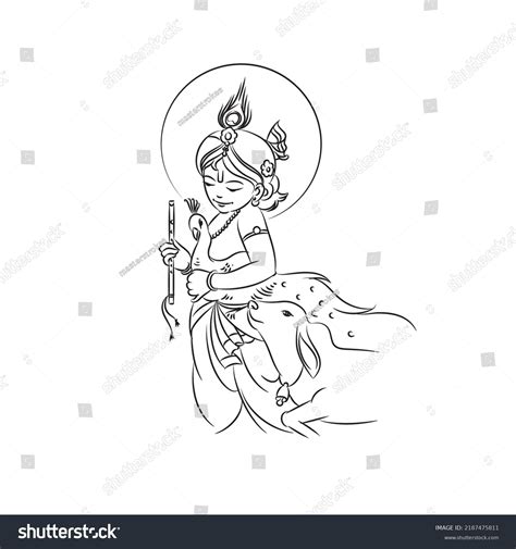 Krishna Art Sketch
