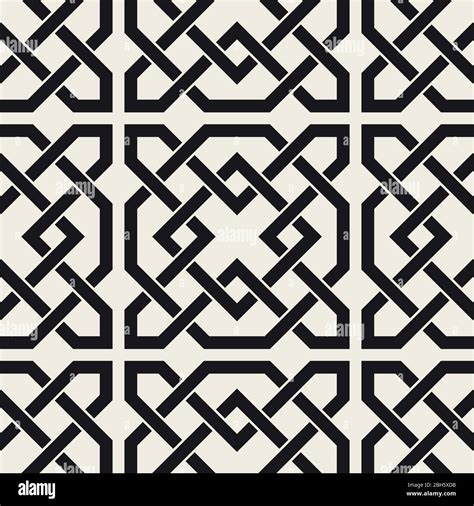 Vector Seamless Pattern Abstract Geometric Lattice Stylish Ethnic Design With Interlaced Lines