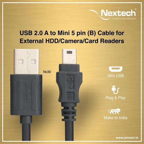 Usb M To Pin Mini Usb Cable Nextech