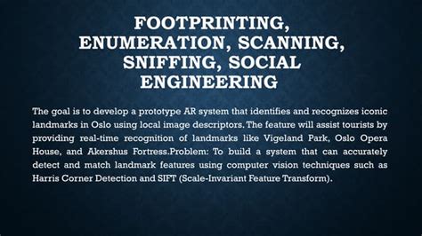 Footprinting Enumeration Scanning Sniffing Social Engineering Pptx