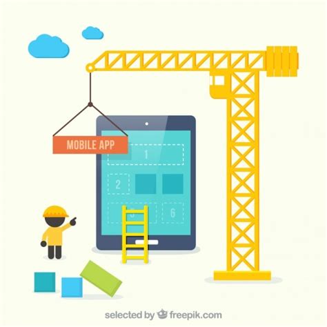 Free Vector Mobile App Construction