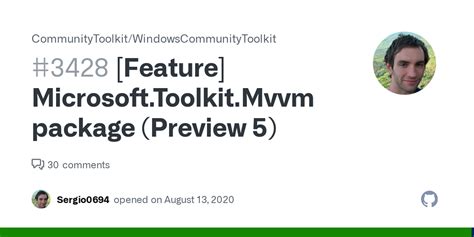 [feature] microsoft toolkit mvvm package preview 5 · issue 3428