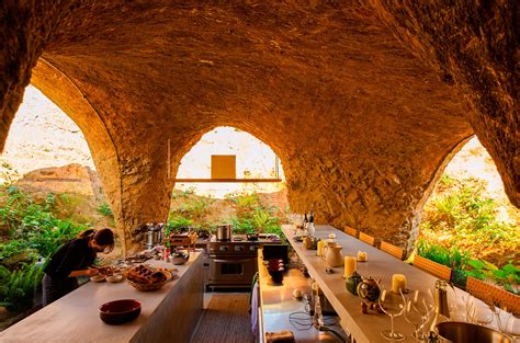 The Duality Of Space Inside A Cave House Restaurant By Junya