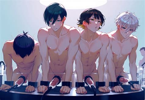 Rule 34 4boys Bachira Meguru Black Hair Blue Hair Blue Lock Cum