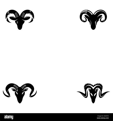 Rams Head Logo Template Silhouette Icon Stock Vector Image And Art Alamy