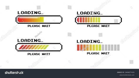 Pixel Art 8 Bit Loading Bar Concept Stock Vector Royalty Free 2464677429 Shutterstock