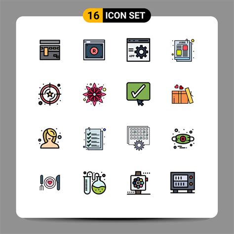 Set Of 16 Modern Ui Icons Symbols Signs For Post Ad Law Programming Develop Editable Creative