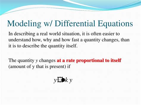 Ppt Mathematical Modeling With Differential Equations Powerpoint Presentation Id 8883452