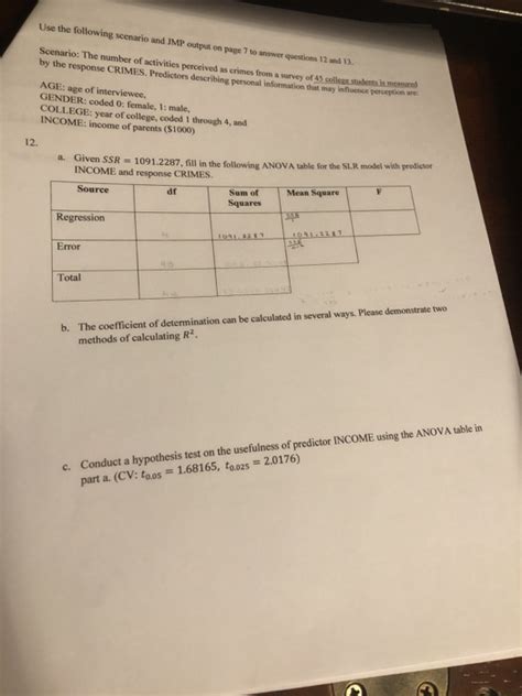 solved use the following scenario and jmp output on page 7