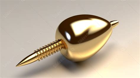 Gilded Pushpin Rendered In 3d Powerpoint Background For Free Download Slidesdocs