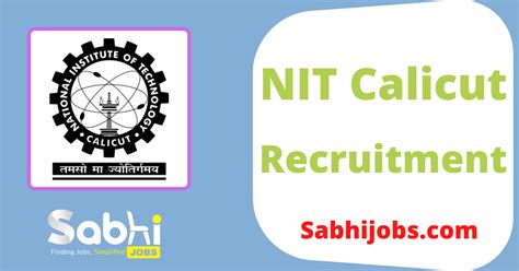 Nit Calicut Recruitment Latest Jobs Nitc Ac In