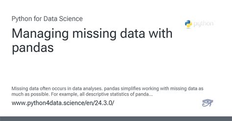 Managing Missing Data With Pandas Python For Data Science 24 3 0