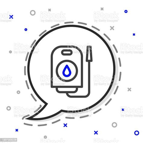 흰색 배경에 격리 된 라인 헌혈 아이콘 다채로운 개요 개념 벡터 가방에 대한 스톡 벡터 아트 및 기타 이미지 가방 개념 건강 진단 Istock