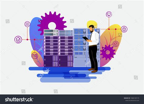 Data Center Web Concept Datacenter Equipment Stock Vector Royalty Free 1988109173 Shutterstock