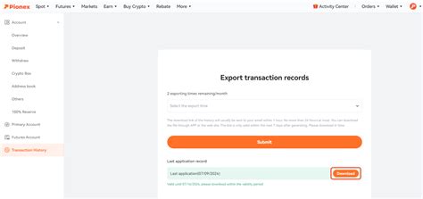 How To Download Transaction History Web Pionex Help Center