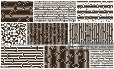 트위스트 라인 기하학적 추상 배경 세트 스트라이프 그물 광학 미로 웹 네트워크와 줄 지어 원활한 벡터 패턴 0명에 대한 스톡 벡터 아트 및 기타 이미지 Istock