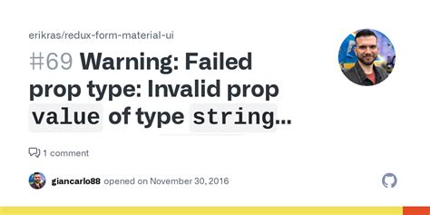 warning failed prop type invalid prop `value` of type `string