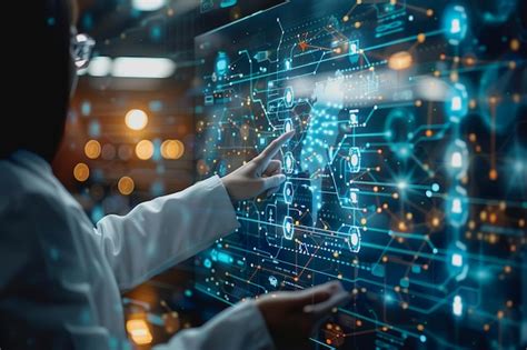 Premium Photo Scientist Is Using A High Tech Dashboard To Analyze