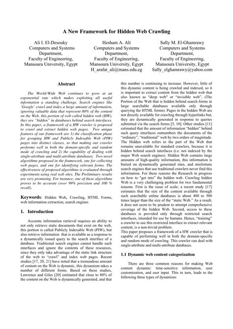 Pdf A New Framework For Hidden Web Crawling