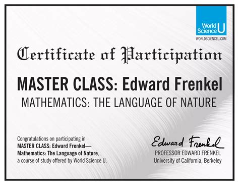 Partcipation Certificate Masterclassfrenkelfinal Pdf
