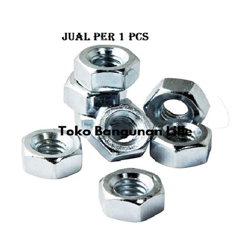 Hex Nut Nut M 12 Galvanized Fastener Fastener Bolt Thread M12 Nut Hexagonal Key 19 Mm Shopee