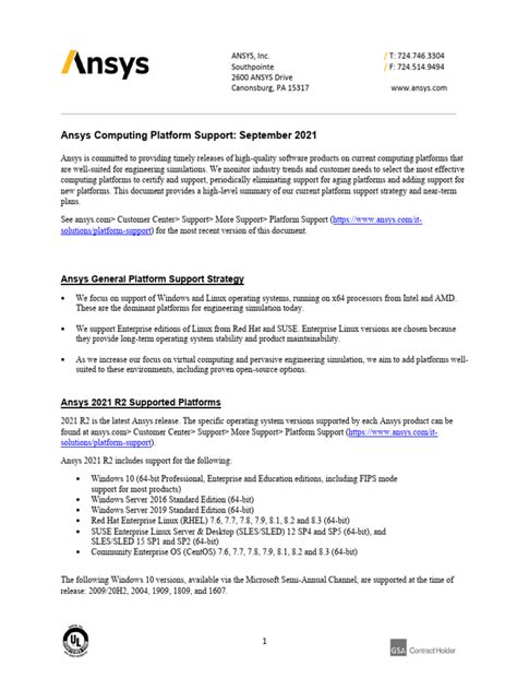 ansys platform support strategy and plans september 2021 download free