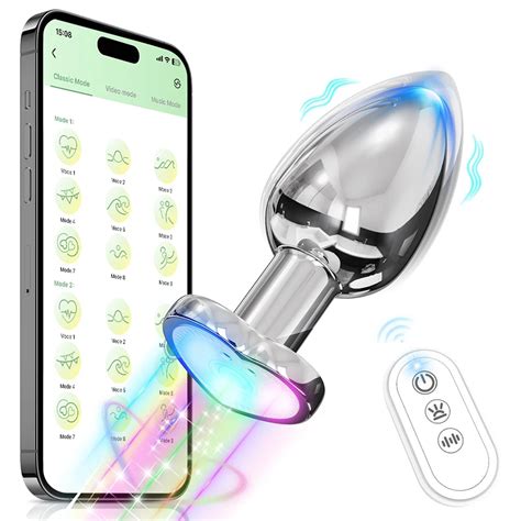 Vibrating Remote Heart Shaped App Control Man And Woman Metal Anal Plug