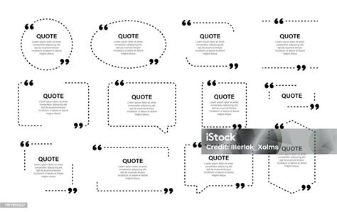 견적 상자 프레임 큰 세트 문자 메시지 따옴표 상자 빈 템플릿 따옴표 텍스트 정보 디자인 상자 인용 거품 블로그 따옴표 기호 크리에이티브 벡터 배너 그림입니다 대화 풍선