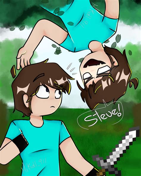 Minecraft Anime Steve And Herobrine