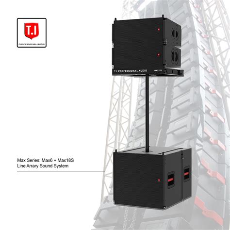 T I Pro Audio High Powerful Line Array Speaker Double 65 Inch Two Way