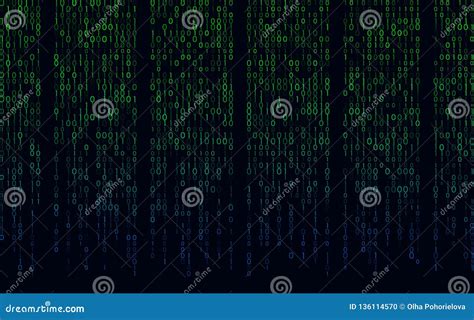 Stream Binary Matrix Code On Screen Computer Matrix Numbers Stock