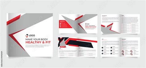 Abstract Corporate Modern 8 Pages Fitness Gym Or Health Multipage A4