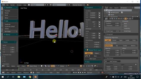 3 6 Работа с текстом в Blender 3d Youtube
